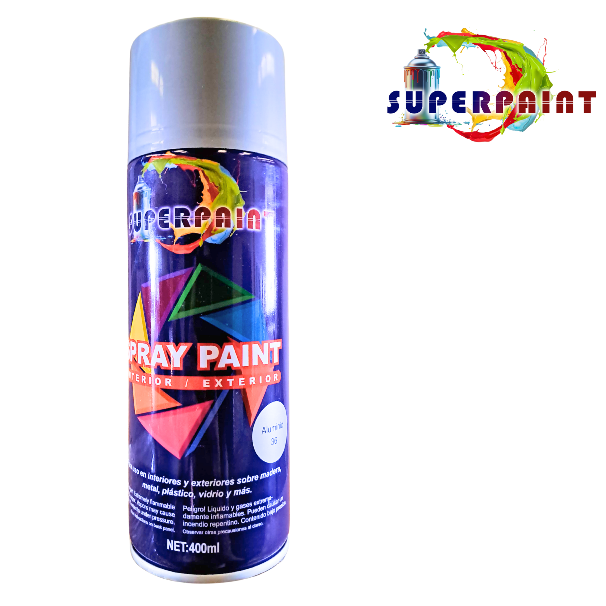 PINTURA SPRAY ALUMINIO 36 400ML SUPERPAINT - La Casa del Soldador