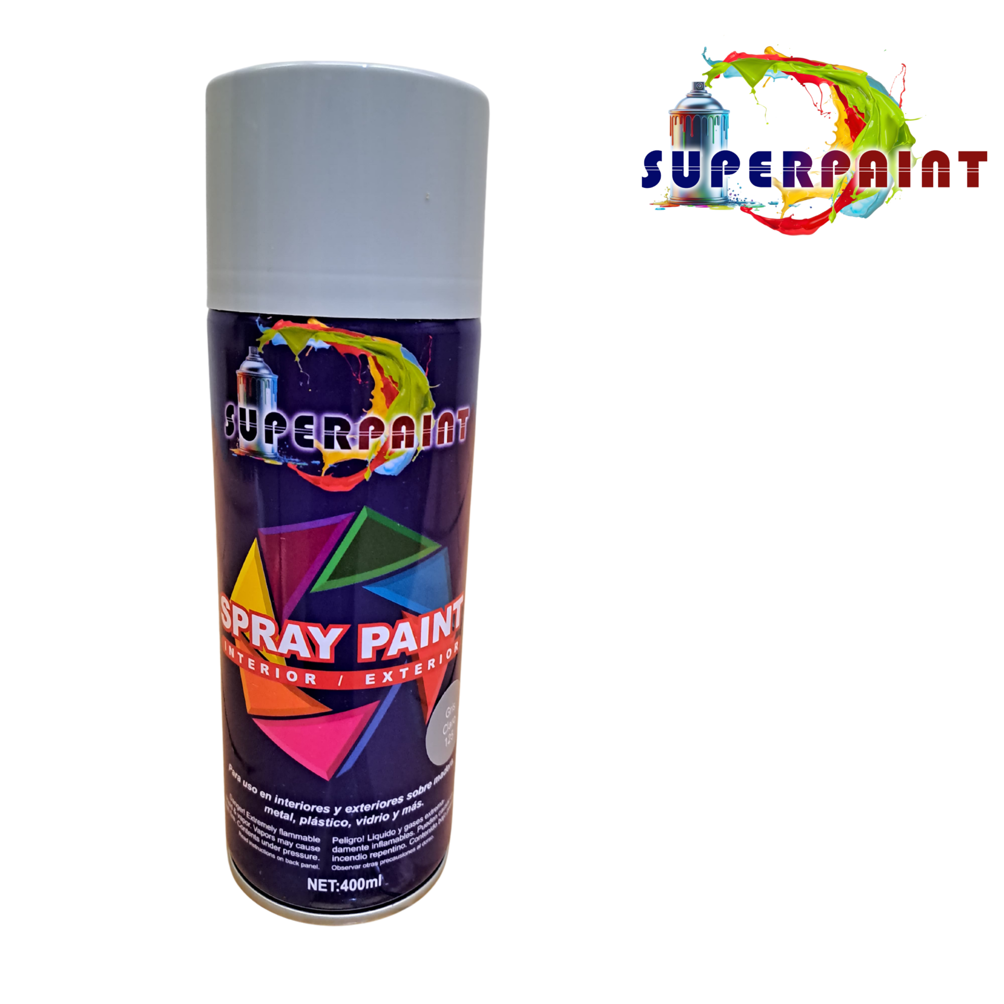 PINTURA SPRAY GRIS CLARO 125 400ML SUPERPAINT - La Casa del Soldador